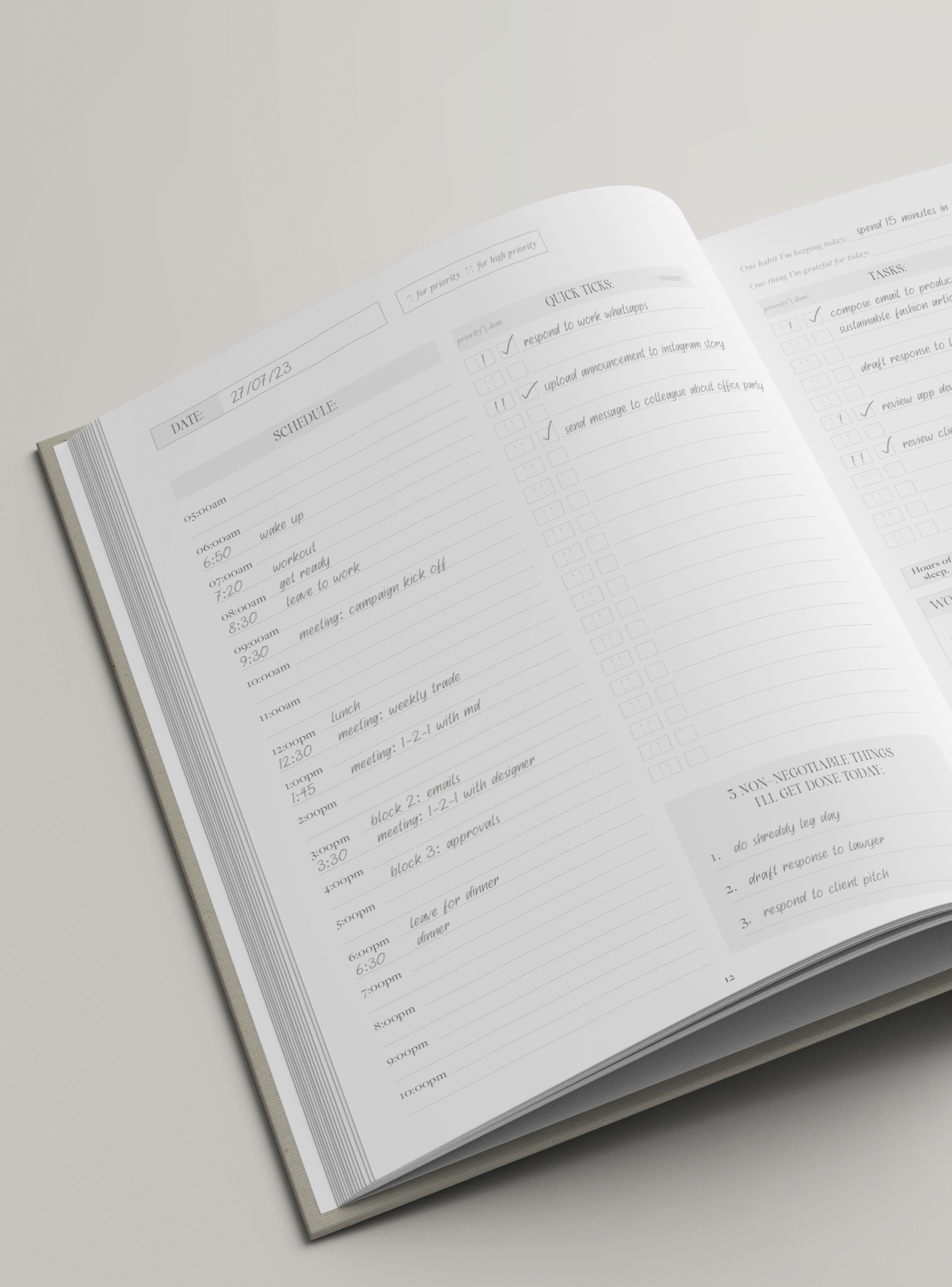 The Daily Planner (Undated) – Productivity Method