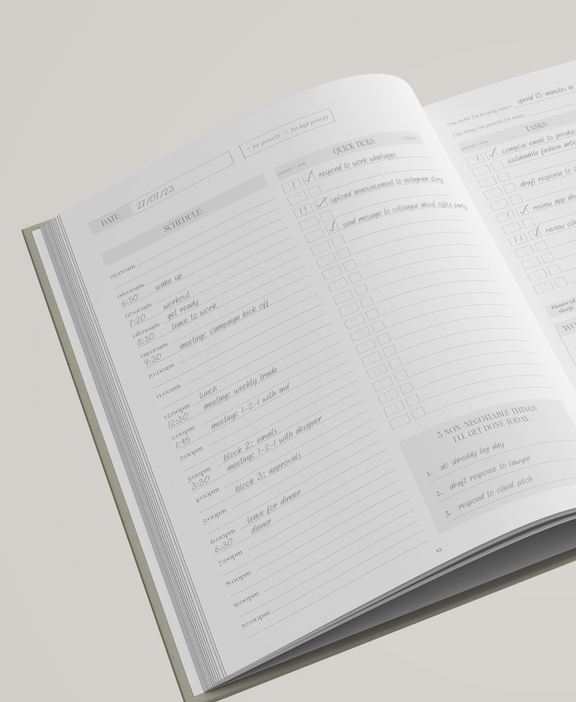 The Daily Planner - Linen by Grace Beverley – Productivity Method